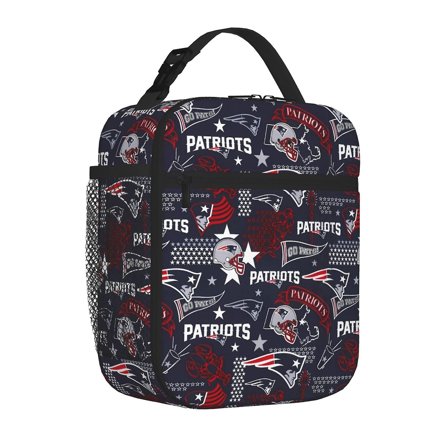 New England Patriots Football Lunch Bag, Insulated Lunch Box Cooler ...