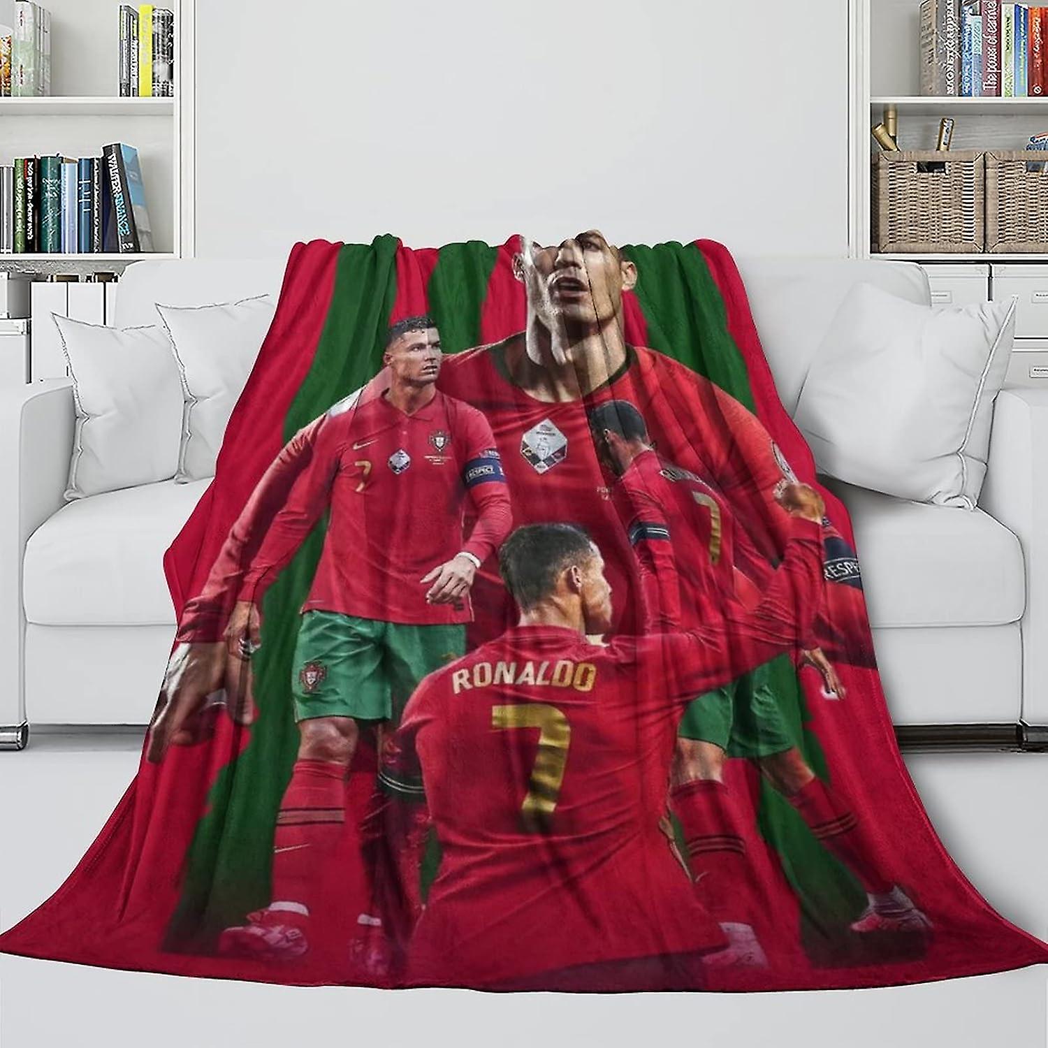 Boy Kids Gamer Blanket 3D Printed Football Superstar Cristiano Ronaldo Blanket Soft And Cozy ...