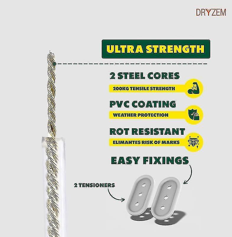 Washing Line Rope 30m 100ft | Steel Washing Line Heavy Duty | Clothes ...