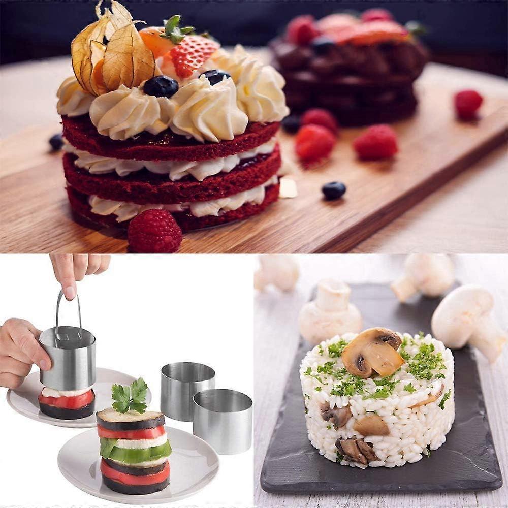 6 Pieces Pastry Ring, Round Pastry Ring, Baking Ring Stainless Steel ...
