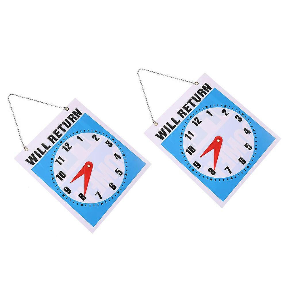 Wall Clock Office Double Sided Will Return Clock Sign Open Closed ...