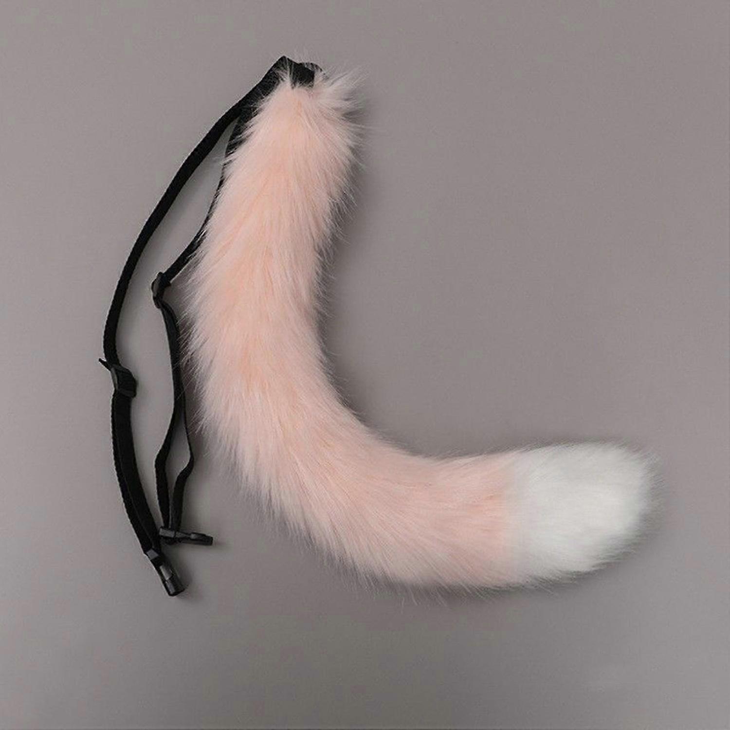 Japanese Style Faux Fox Tail Adjustable Belt Artificial Cat Tail Furry ...