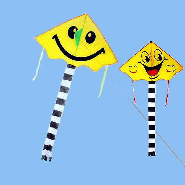 Smiling Face Kite Two Patterns Cartoon Kite Sports Beach Kite For Kids ...