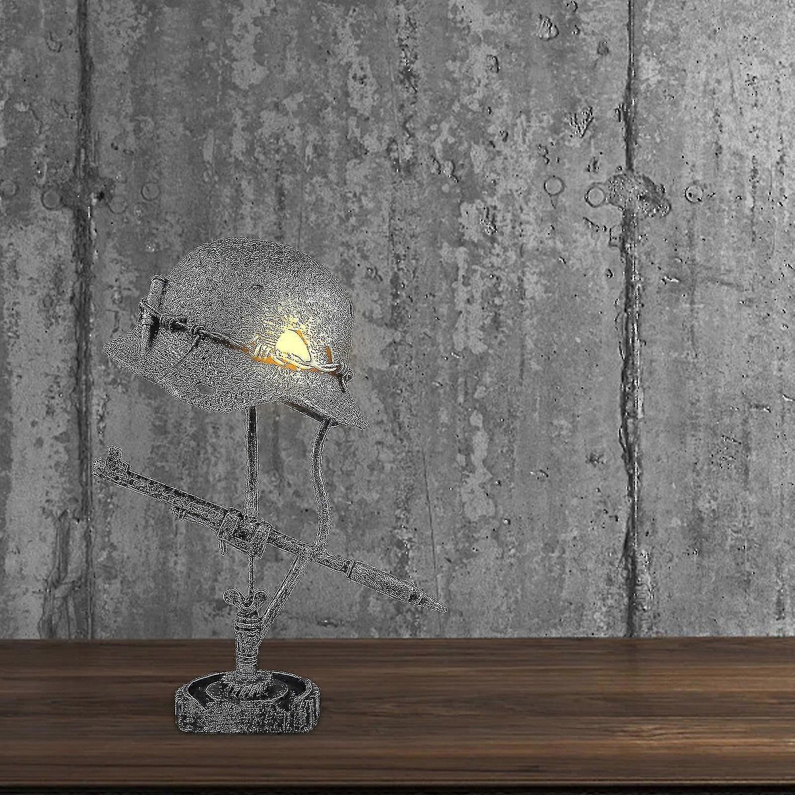 New Soldier Helmet War Lamp Table Lamp Statue Bayonet Best For Military ...