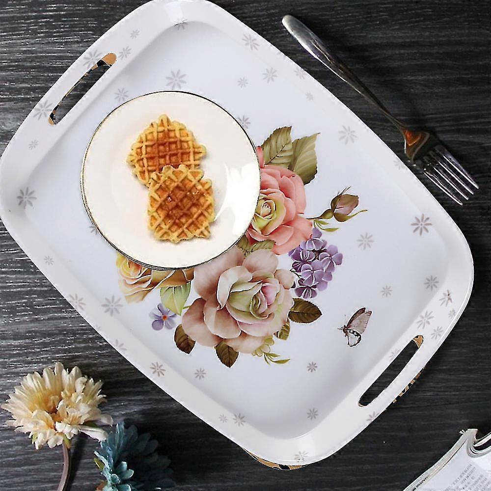Serving Tray Decorative Tray With Handles Multi-purpose Rectangular ...