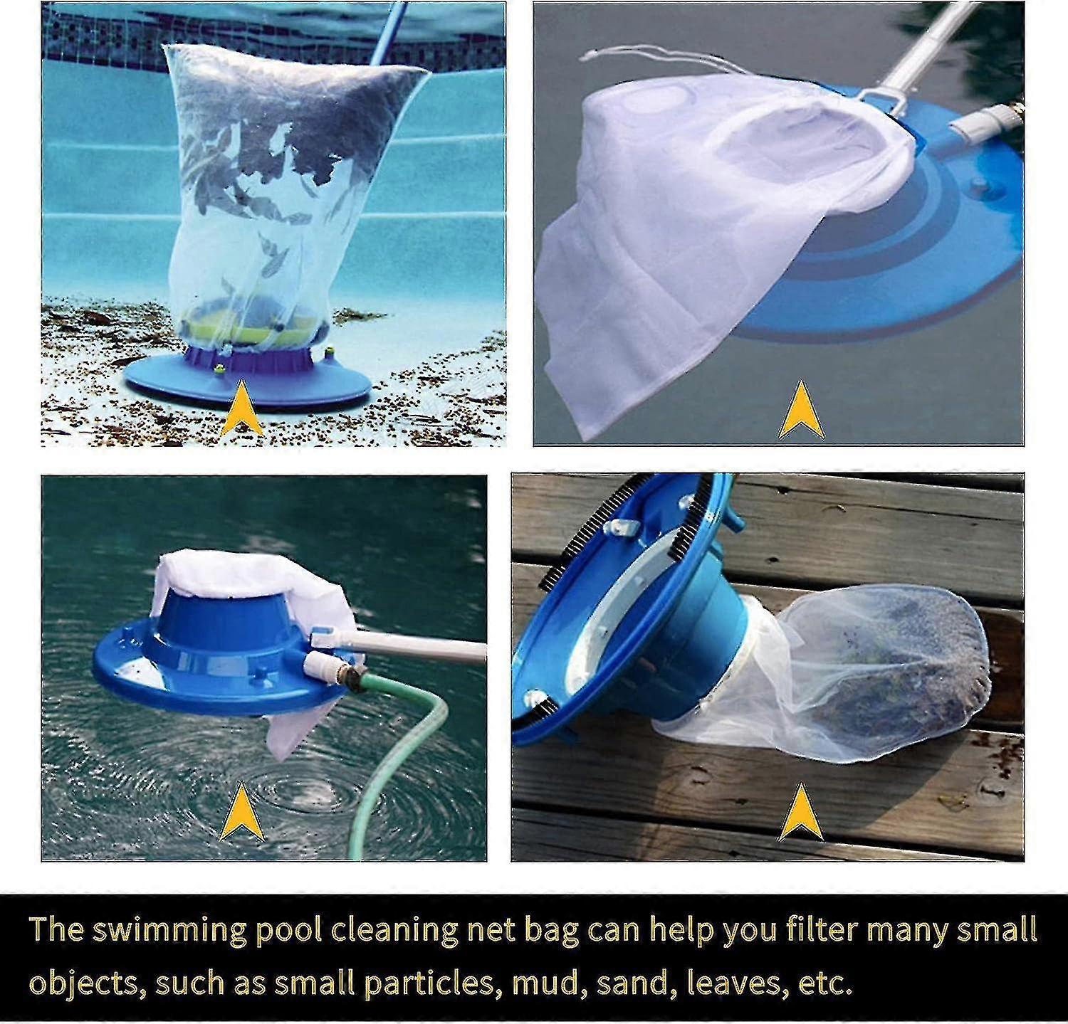4 Pool Cleaning Bags, Fine Mesh Filter Bags For Swimming Pool Vacuum ...