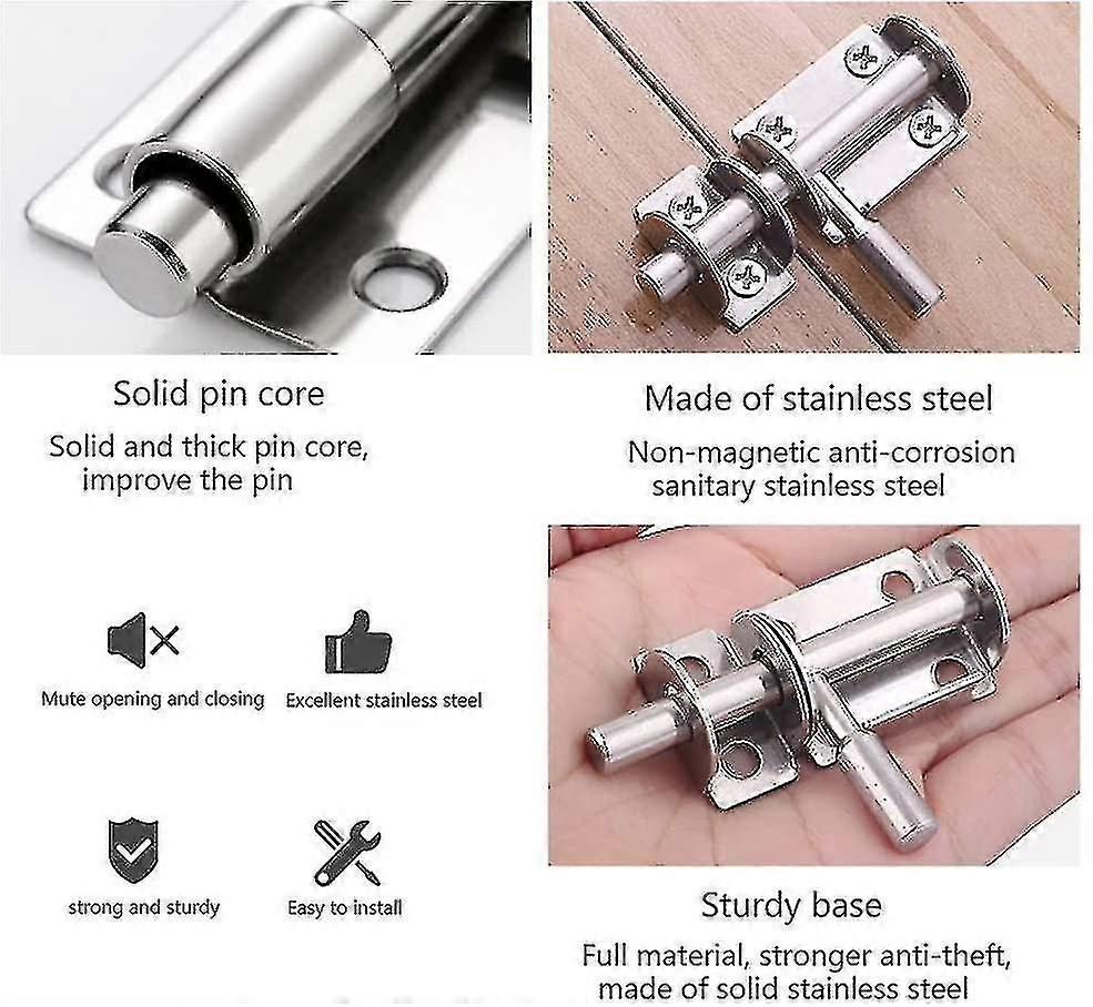 2pcs Sliding Door Latch Small Gate Latch Bolt Door Lock Mini Bolt Slide ...