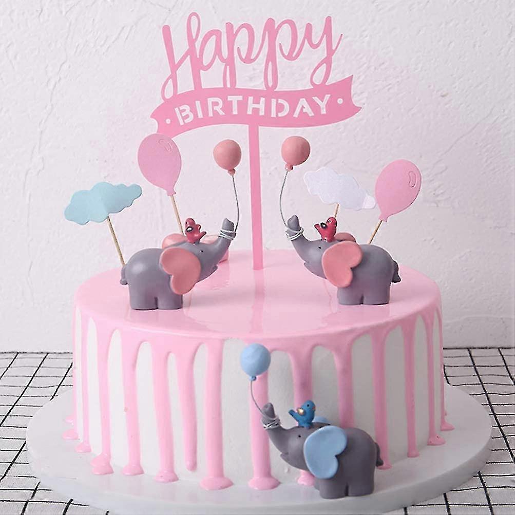 2 Pieces Elephant Figure Cake Topper Cake Topper Cake Topper Decorative ...
