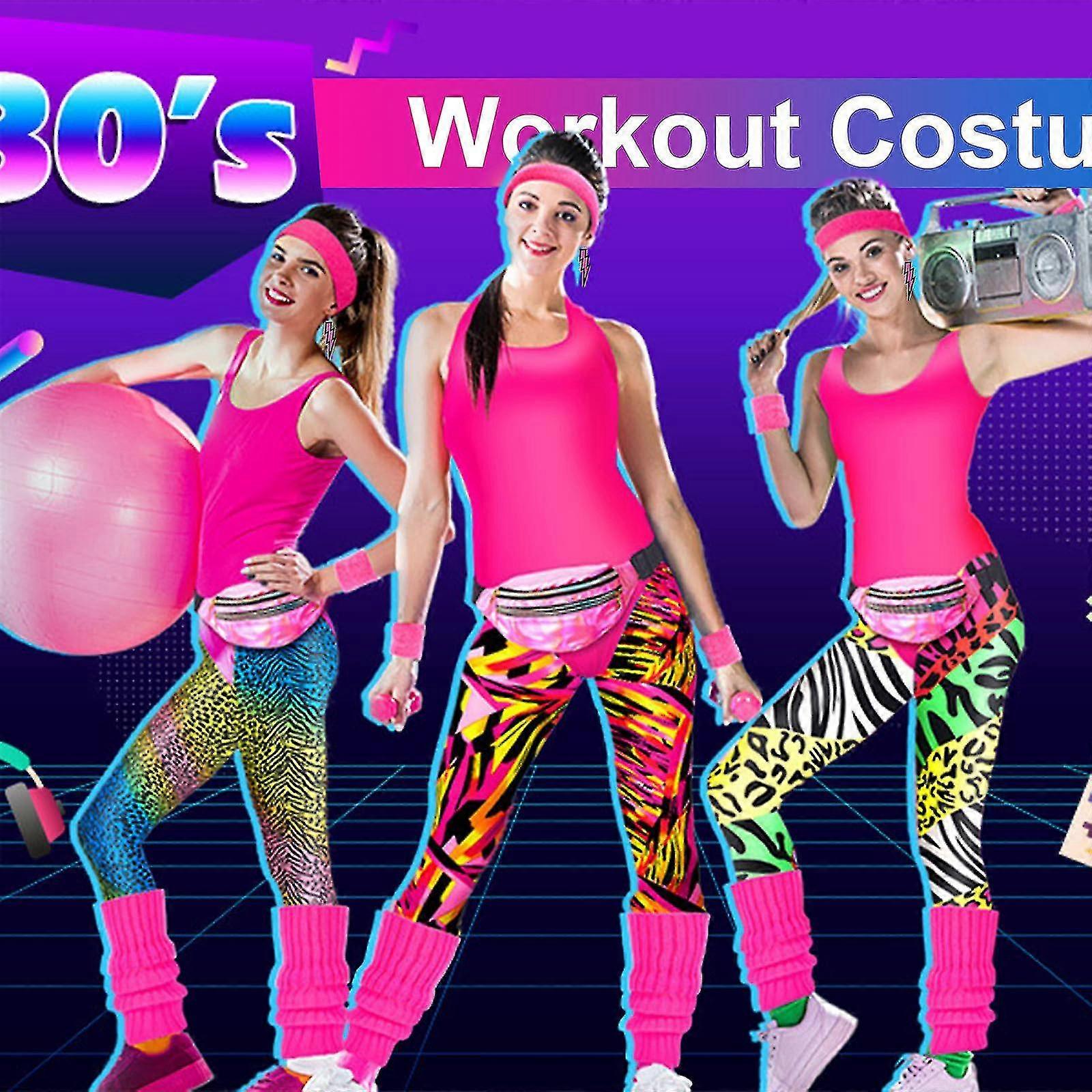 Women's Costume 80s 90s 80s Outfit Women's Set, 80s Accessories Outfit Women's with Leggings ...