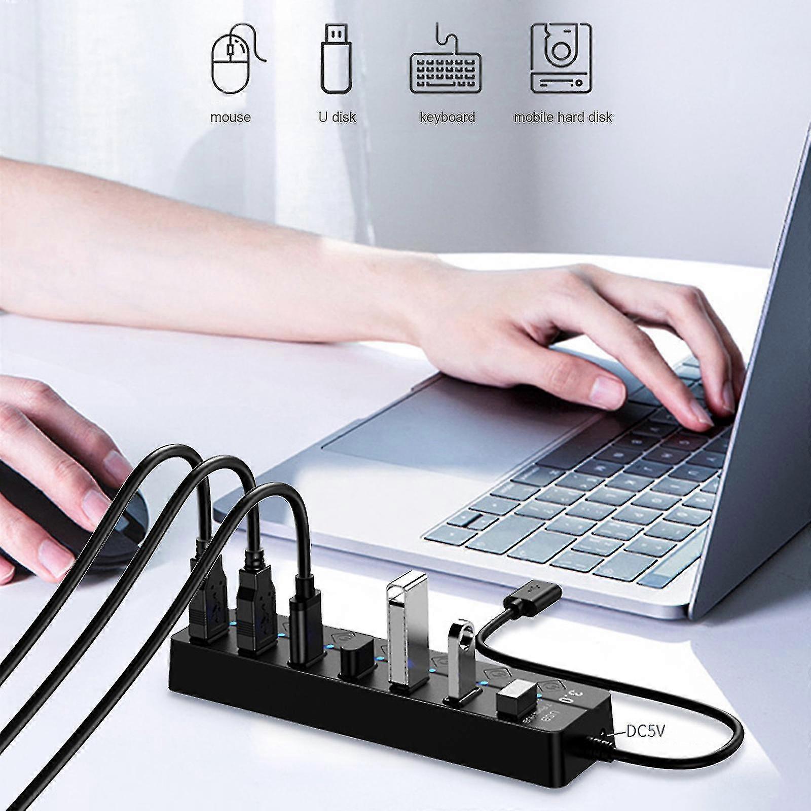 Multiport Usb Hub 3.0 Alimenté, Usb Extender 4/7-port Data Usb Hub, usb ...