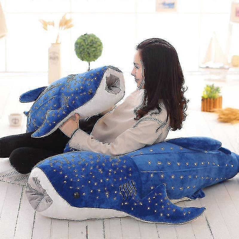 150cm Large Size Soft Shark Plush Toy Big Creative Blue Whale Stuffed ...