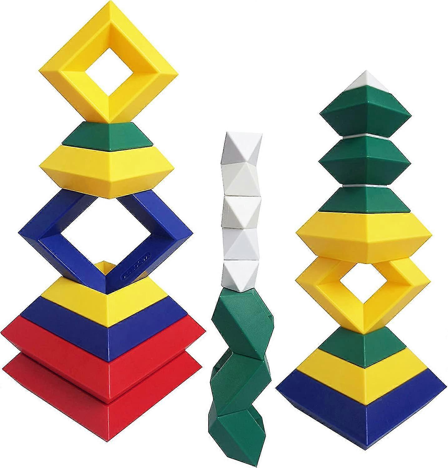 Pyramid Stacking Toy Building Blocks 3d Puzzle Brain Teasers For Kids ...