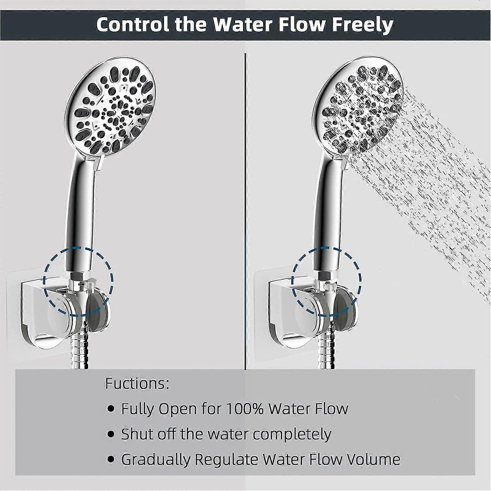 Flow Quick Control Shut-OFF Valve Shower Head Hand Water Saving Shower ...