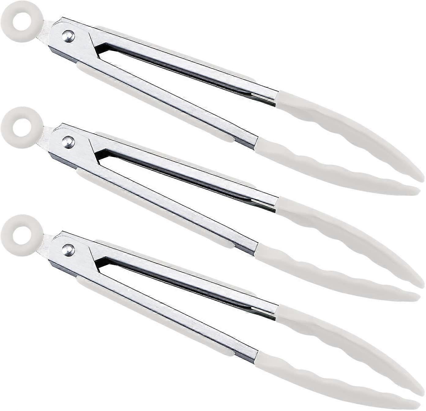 Kitchen Food Tongs - 7" Mini Silicone Serving Tongs - Set Of 3 | Fruugo UK