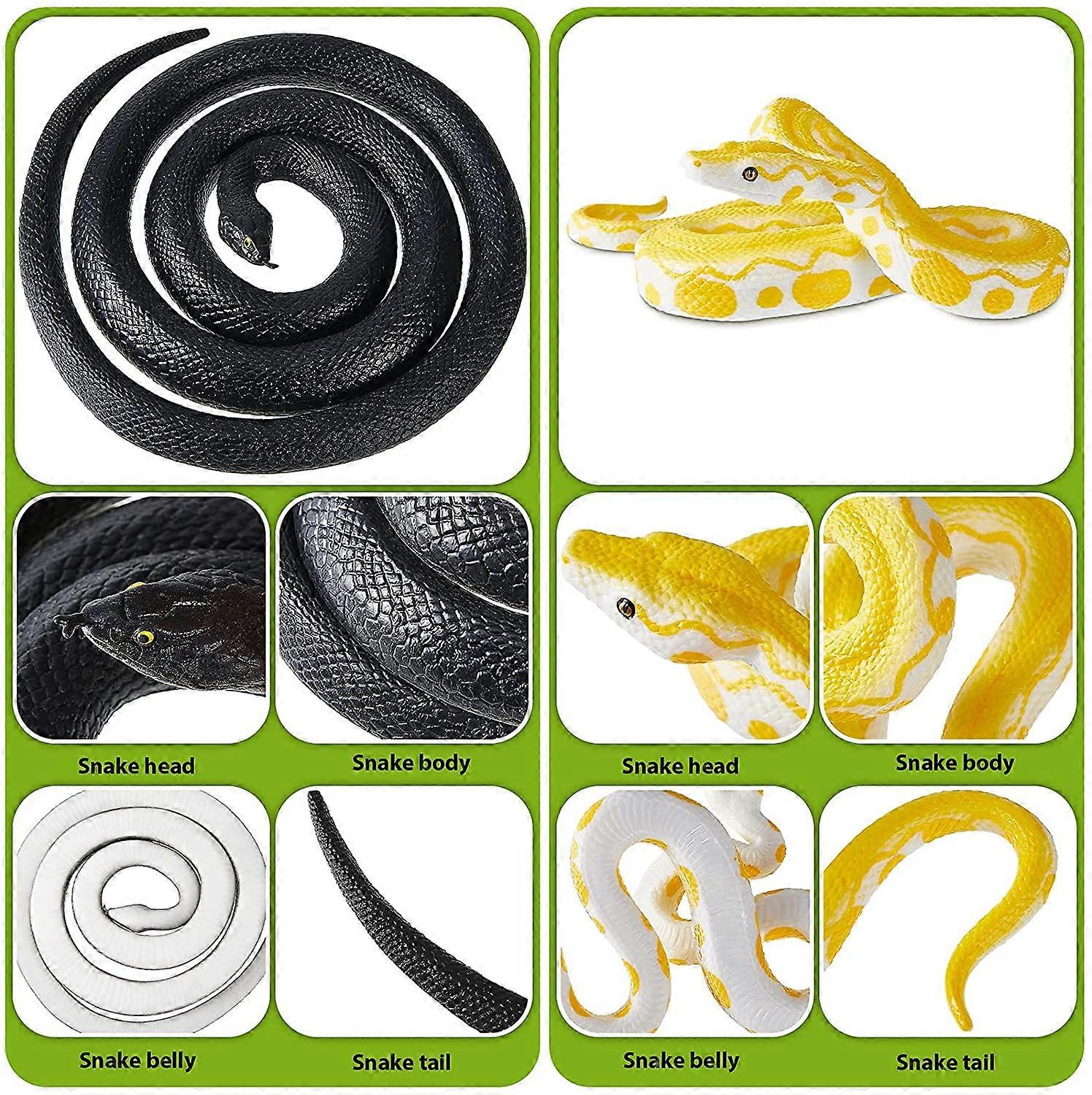 Rubber Snake Realistic Fake Snakes Toy Large Pythons Realistic Fake ...