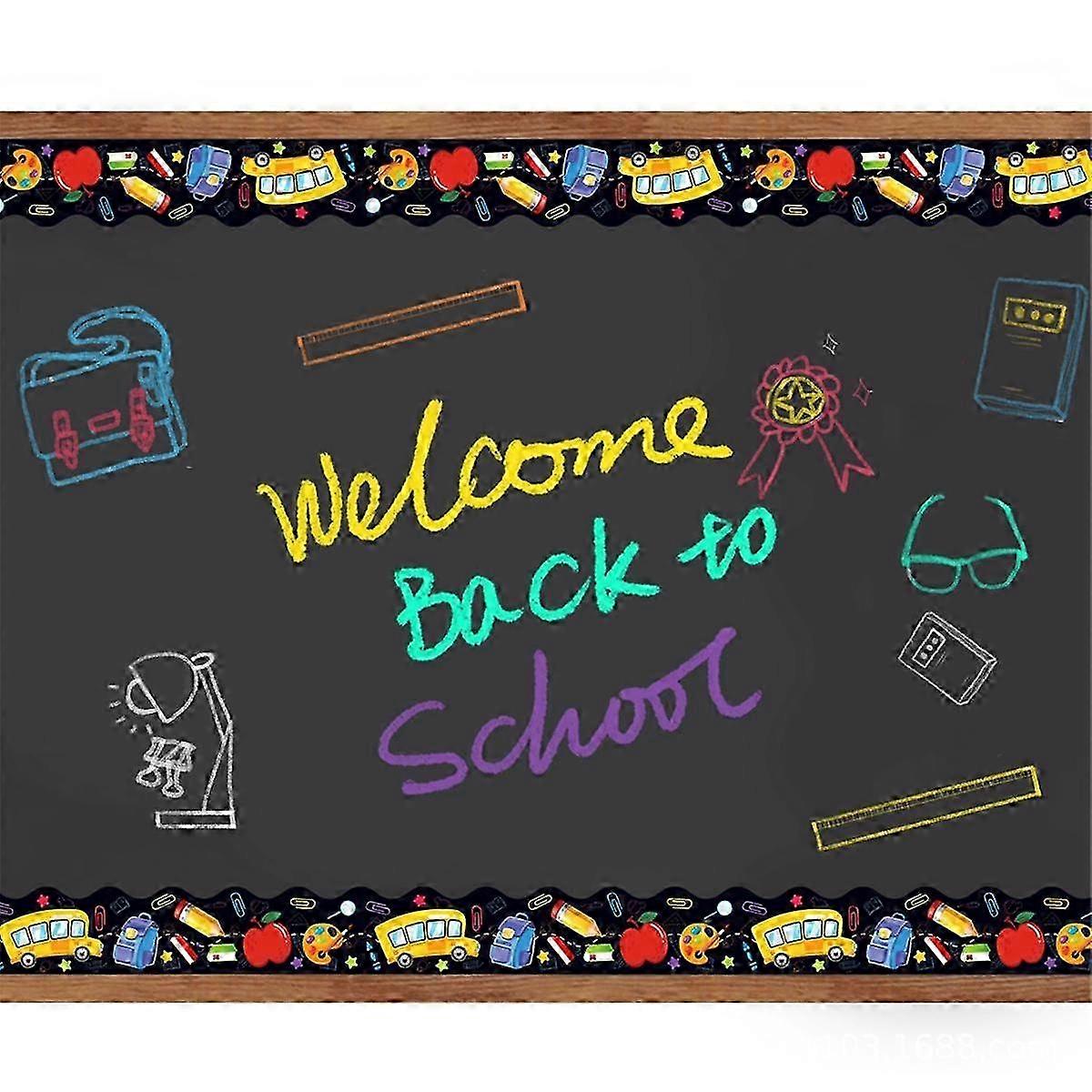 Back To School Bulletin Board Border Self Adhesive Scalloped Trim ...