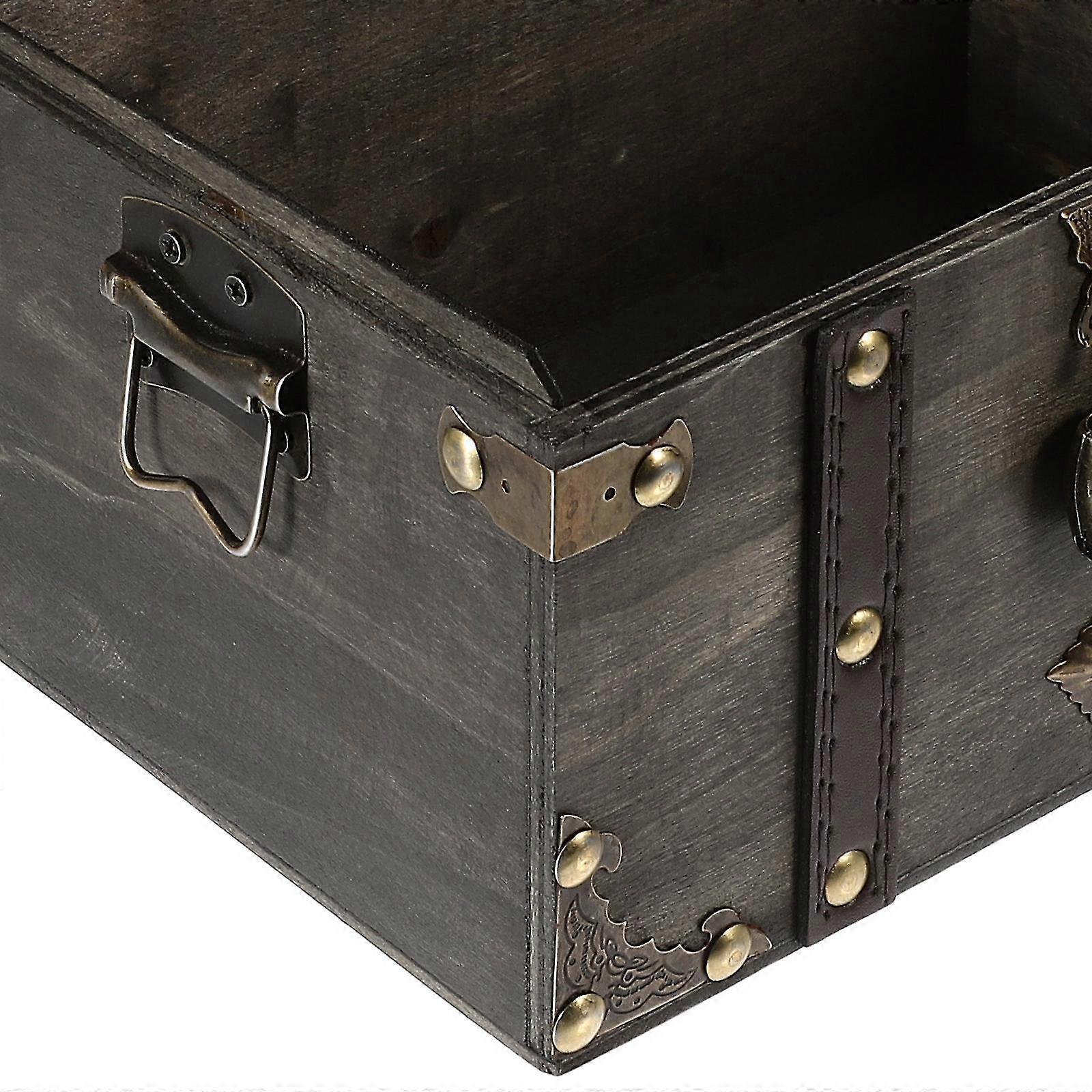 Wooden Pirate Treasure Chest Multi-functional Wooden Storage Box ...
