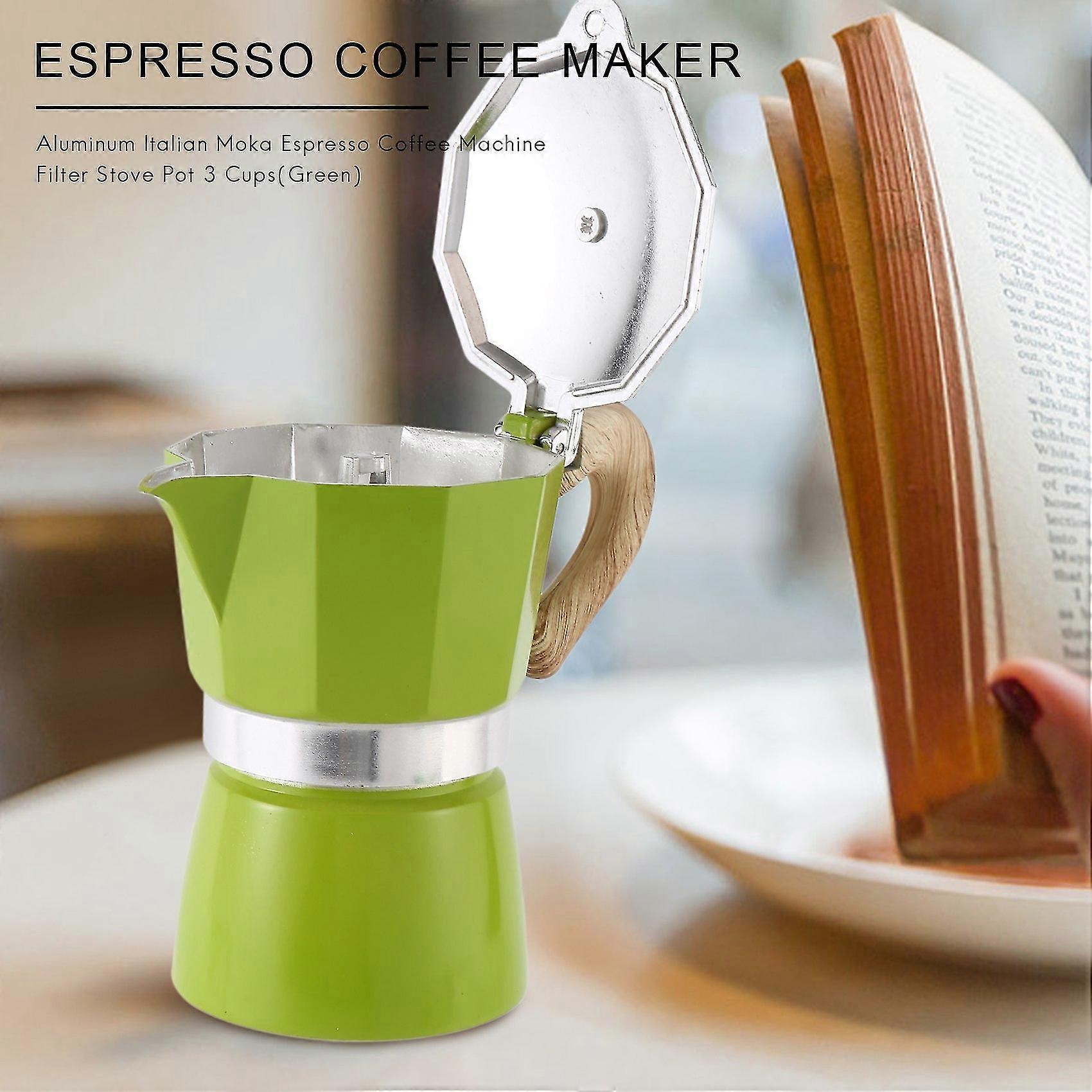 Aluminum Italian Moka Espresso Coffee Machine Filter Stove Pot 3 Cups ...