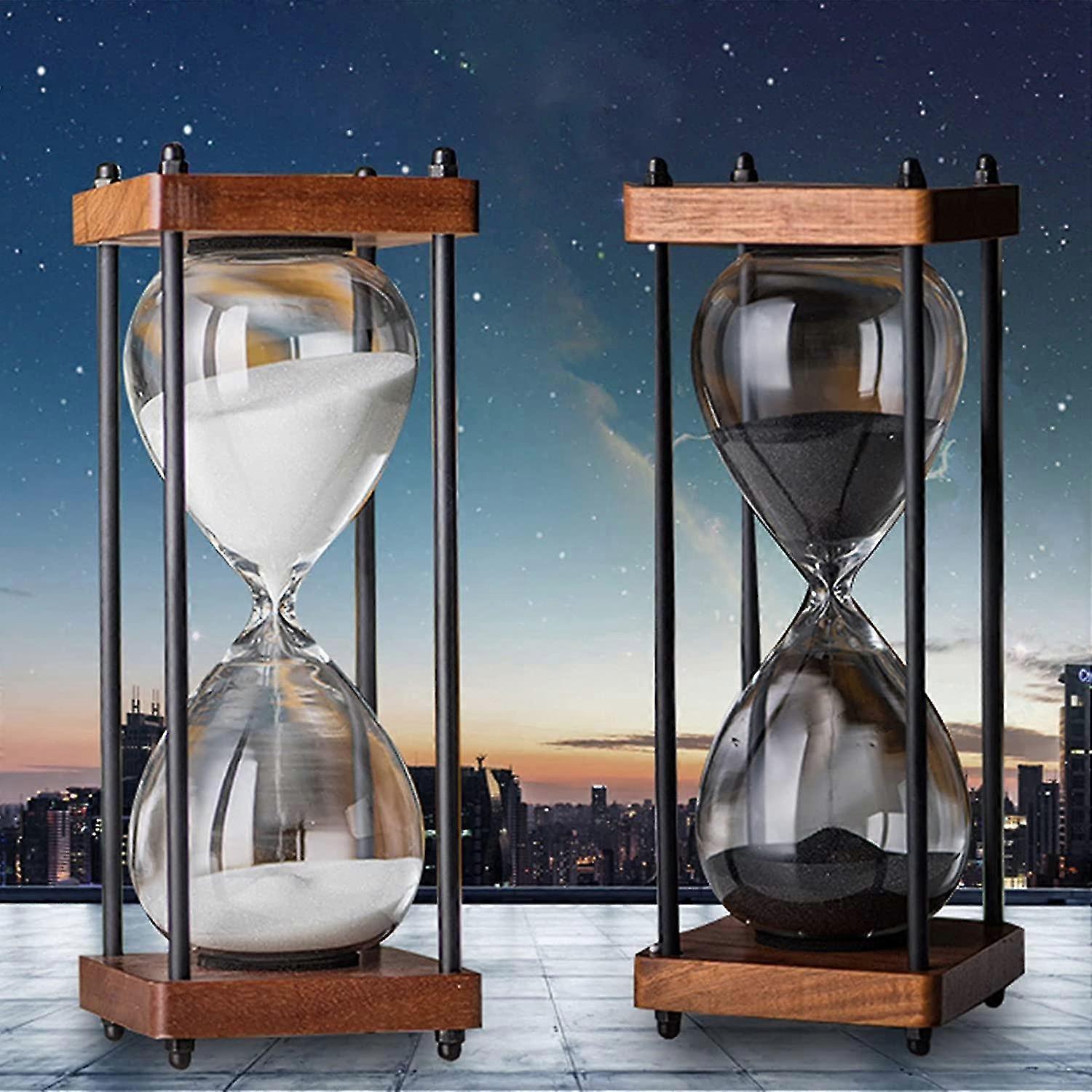 30 Minutes Wooden Large Hourglass Timer,black Sandglass Decoration ...