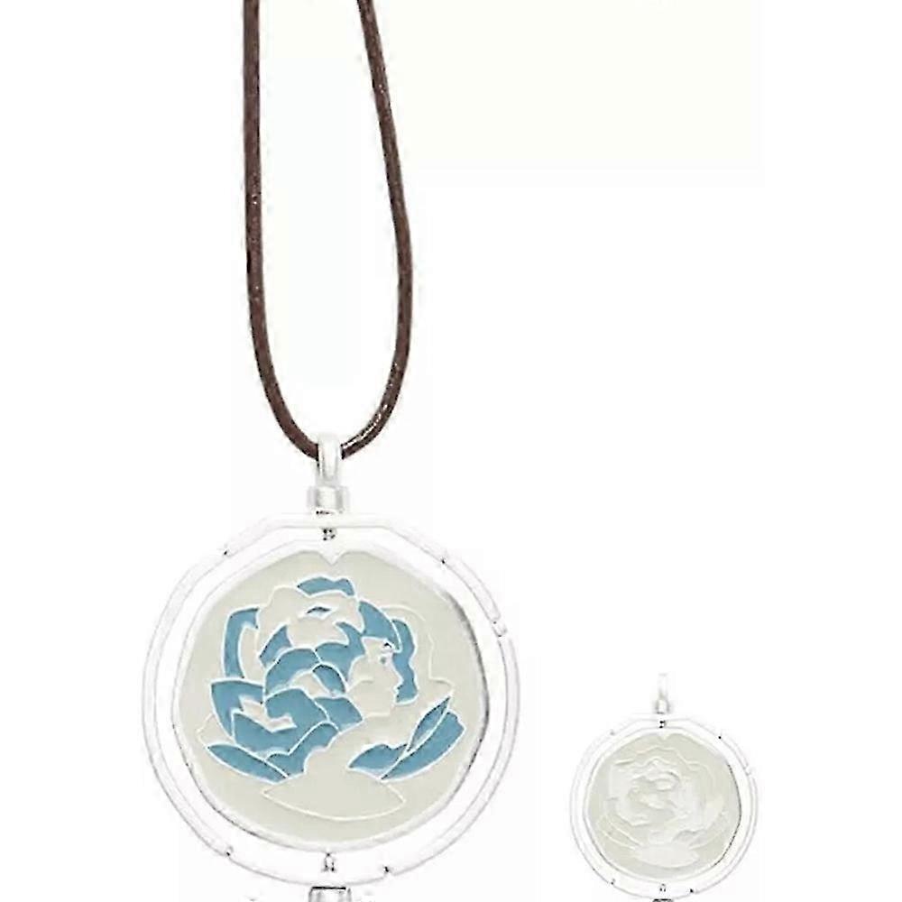 Arcaine Blue Rose Necklace, Rotatable Arcane Necklace Powder Pendant ...