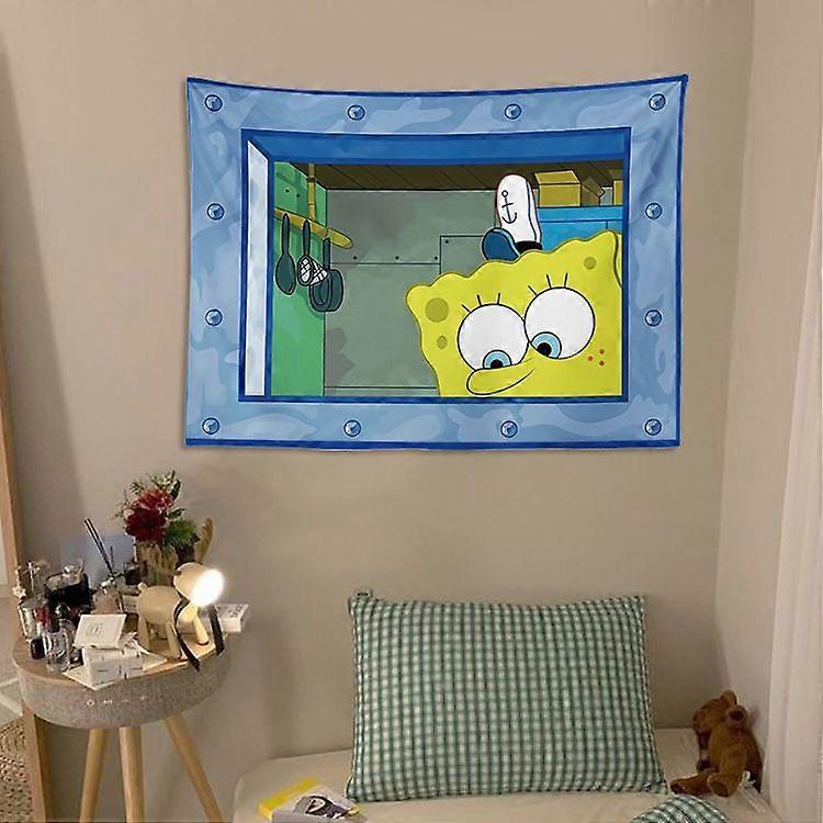 10070cm SpongeBob Wall Tapestry Cartoon Emoticon Banner for Dorm Room ...
