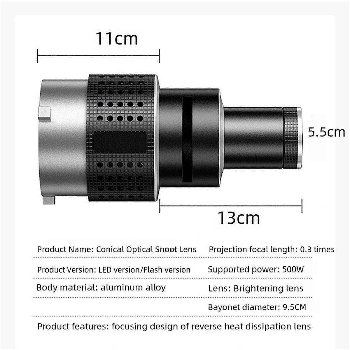 Photograph Flash Snoot Conical Lens Video Photo Studio Light Kit with ...