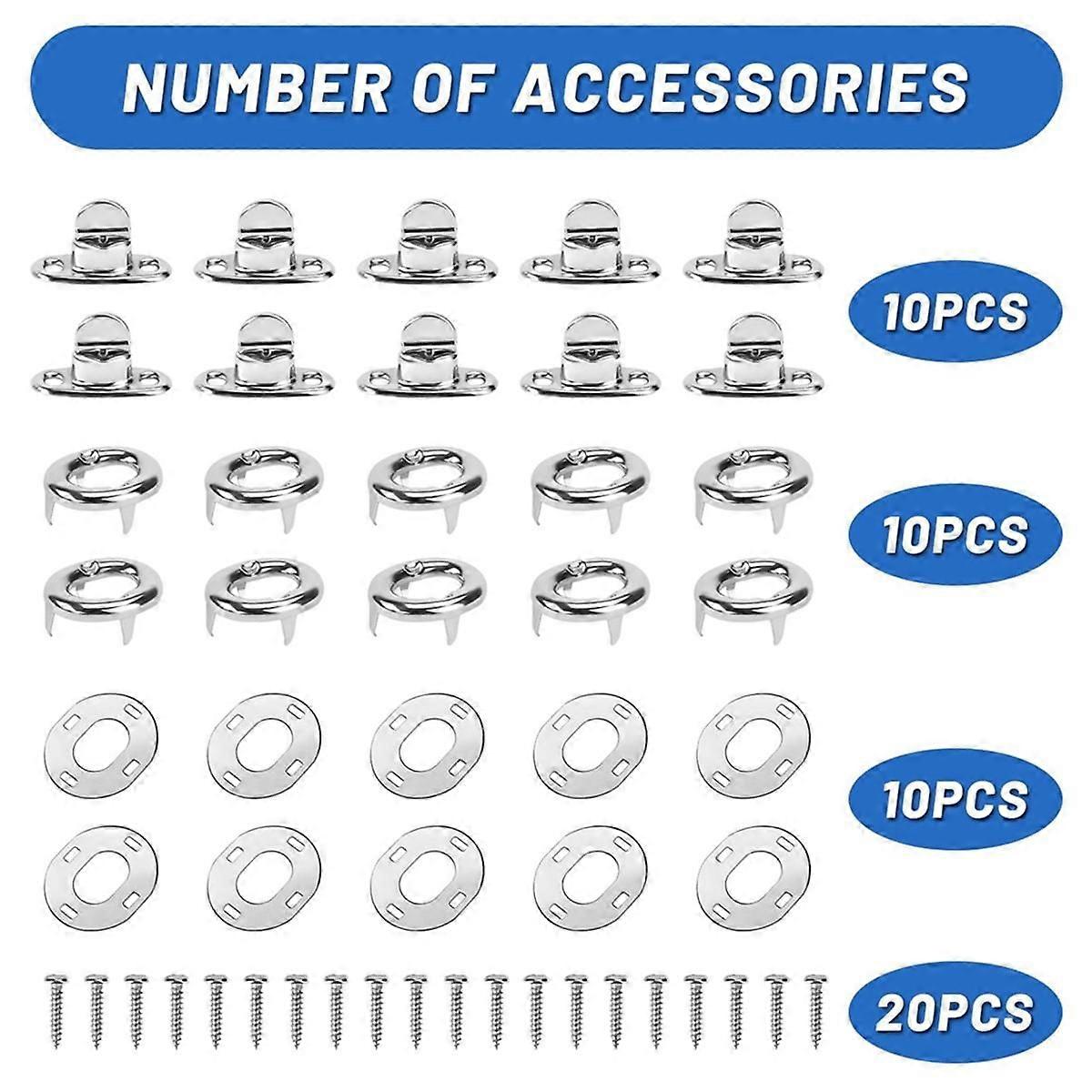 10Sets Marine Grade Twist Lock Fasteners Turn Button Eyelet,for Canvas ...