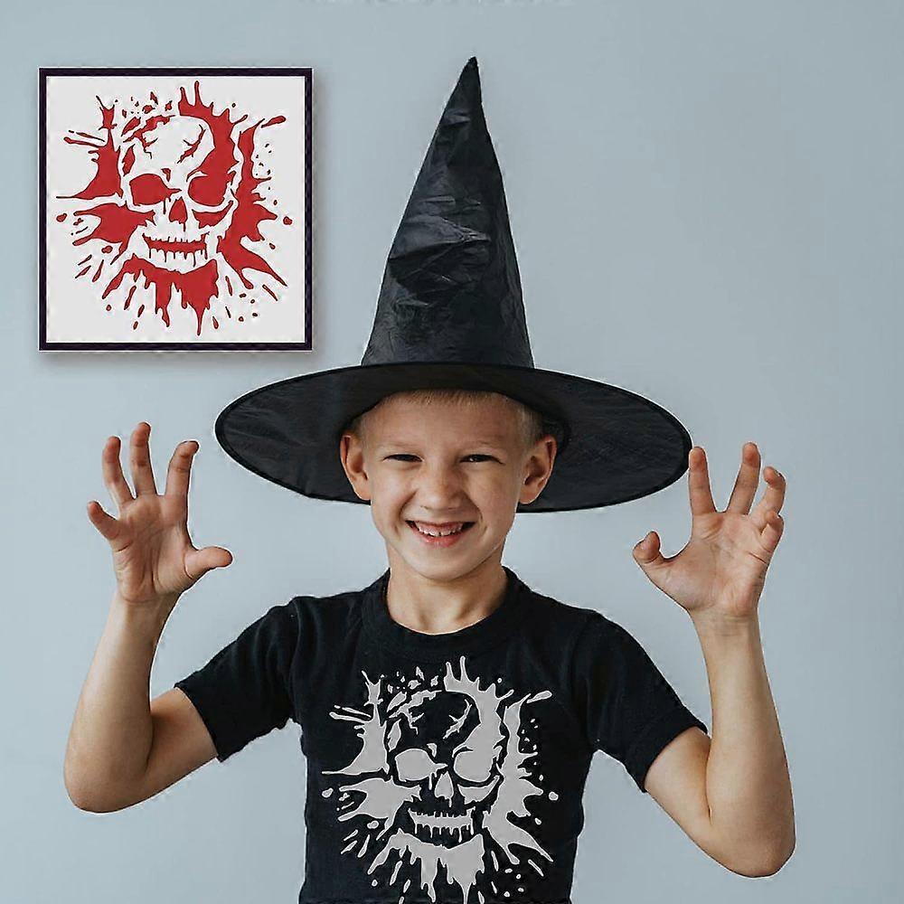 1pc Bleeding Scary Skull Sturdy Stencil 30x30cm Horror Human Skeleton ...