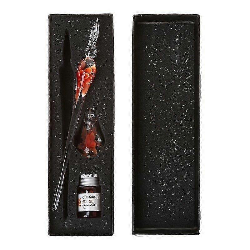 Glass Calligraphy Pen Crystal Glass Dip Ink Pen Set Non-carbon Ink ...