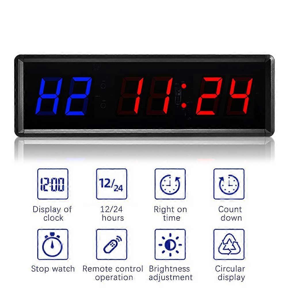 LED Fitness Timer with Remote 6 Digit LED Wall Digital Timer Stopwatch ...