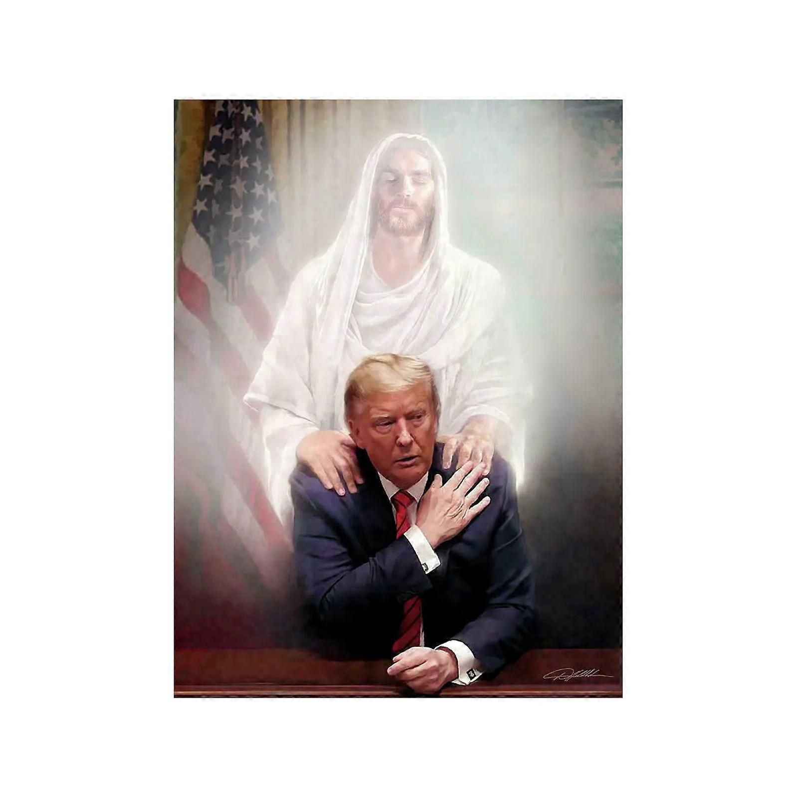 Donald Trump and Jesus Praying Huge 3x5 ft Banner Flag Poster | Fruugo UK