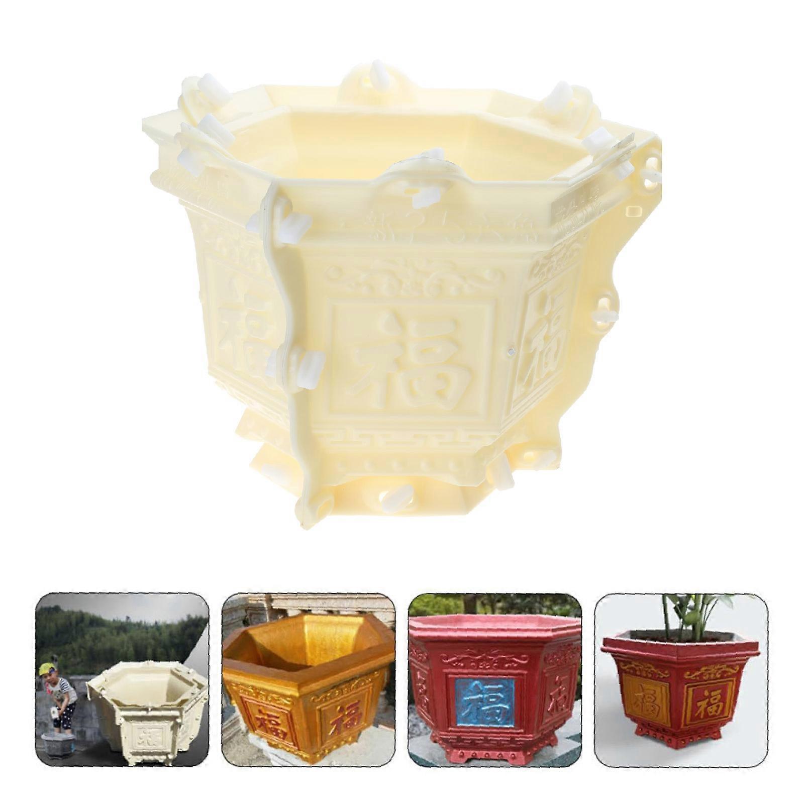 DIY Hexagonal Flower Pot Mold Flower Container Mold for Plant Concrete ...