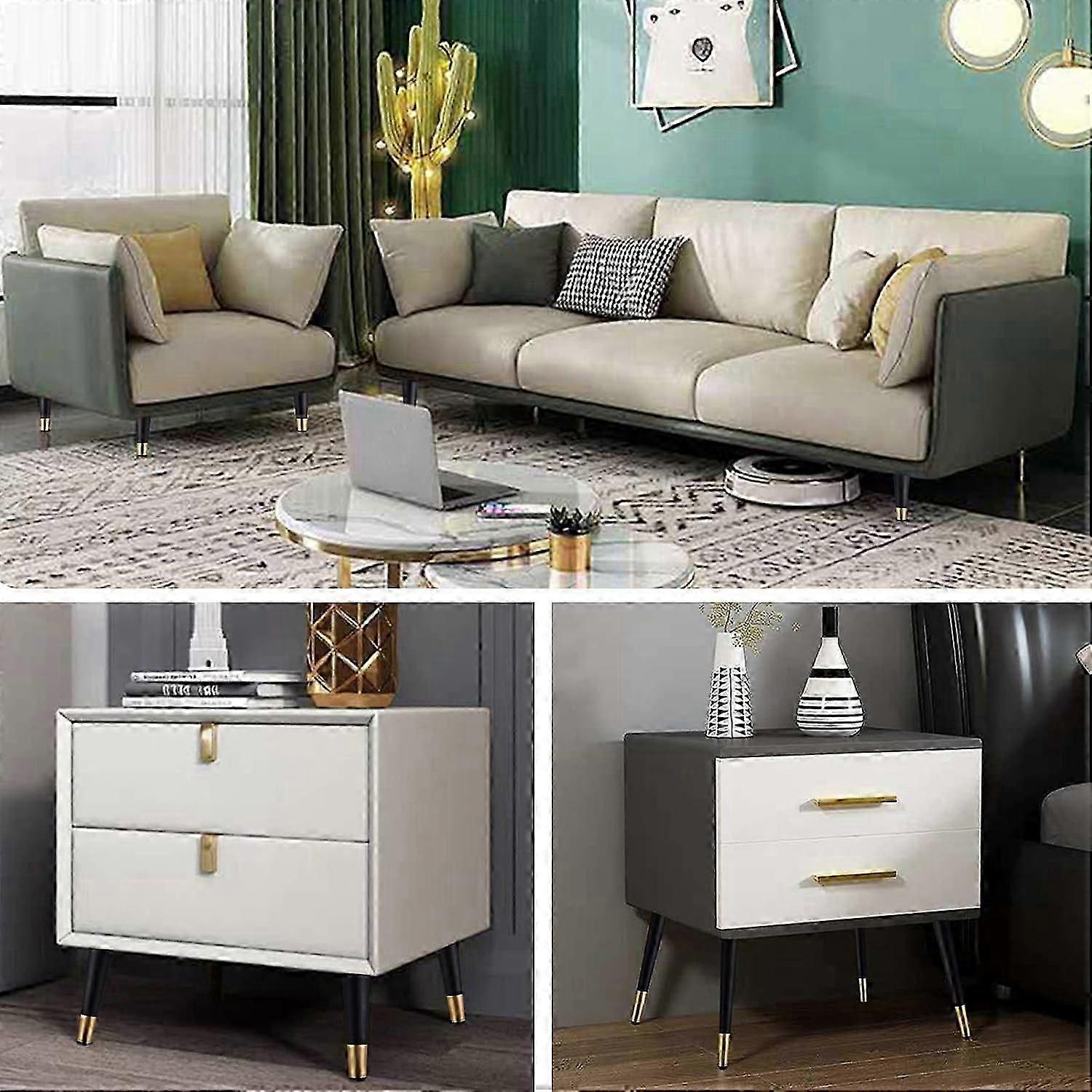 Set Of 4 Matte Black Gold Metal Slanted Furniture Legs For Coffee Table ...