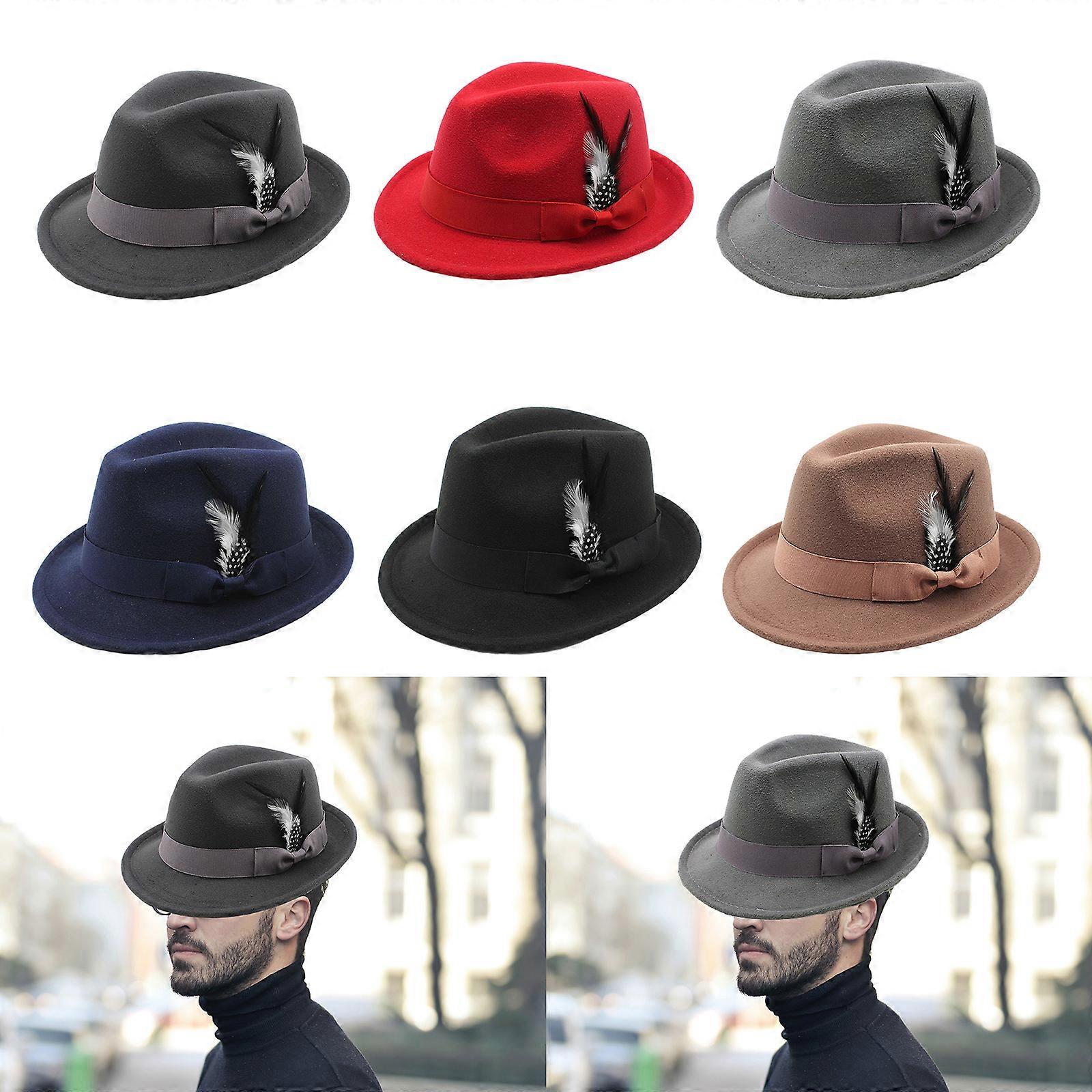 Felt Flat Top Fedora Hat for Men Adult Stage Performances Hat Theme ...