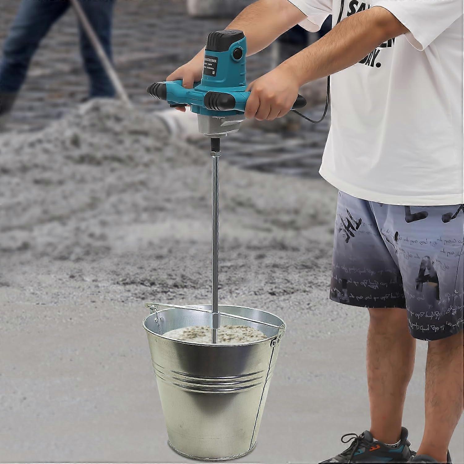 Cement Mixer, 1400W Handheld Electric Concrete Mortar Mixer, Mixer with ...
