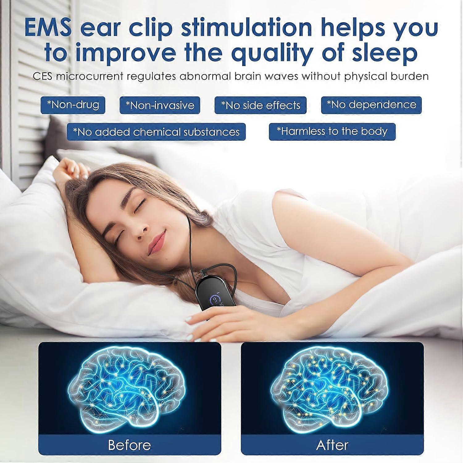 Nerve Stimulation Device with Ear Clips,Sleep Aids for Adults,Calm ...