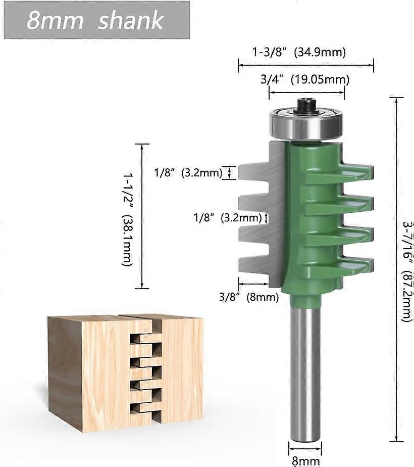 8 mm Shank Router Bits for Woodworking Finger Joint Glue Milling Cutter ...