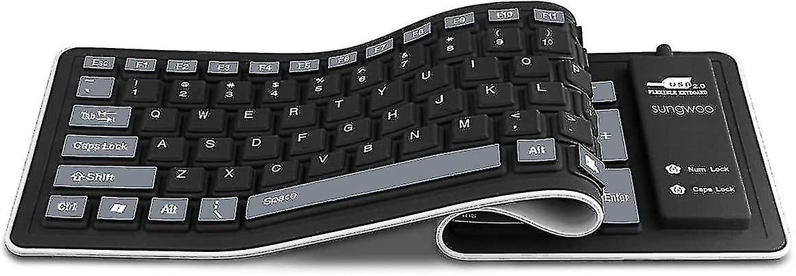 Rollable Silicone Keyboard, Fully Sealed Soft Keyboard, Lightweight ...