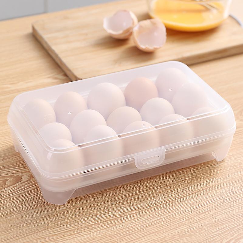 15 Grids Transparent Plastic Egg Container Case /refrigerator Egg Fresh ...