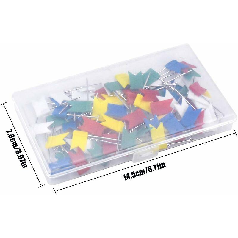 100 Colored Map Push Pins, Drawing Push Pins with Plastic Heads and ...