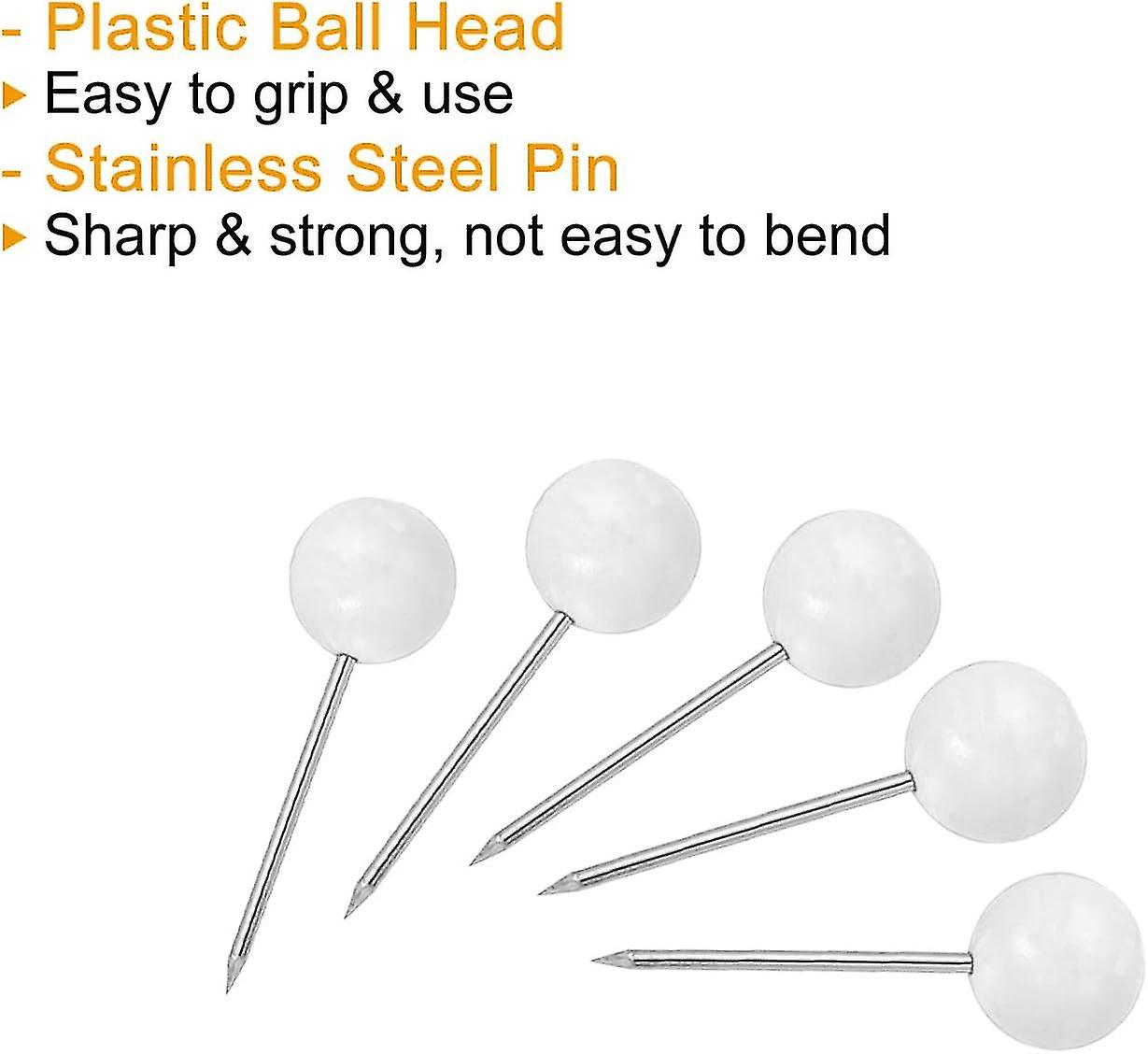 Push Pins, 300 Pack Plastic Head Map Tacks Thumb Steel Point for World ...