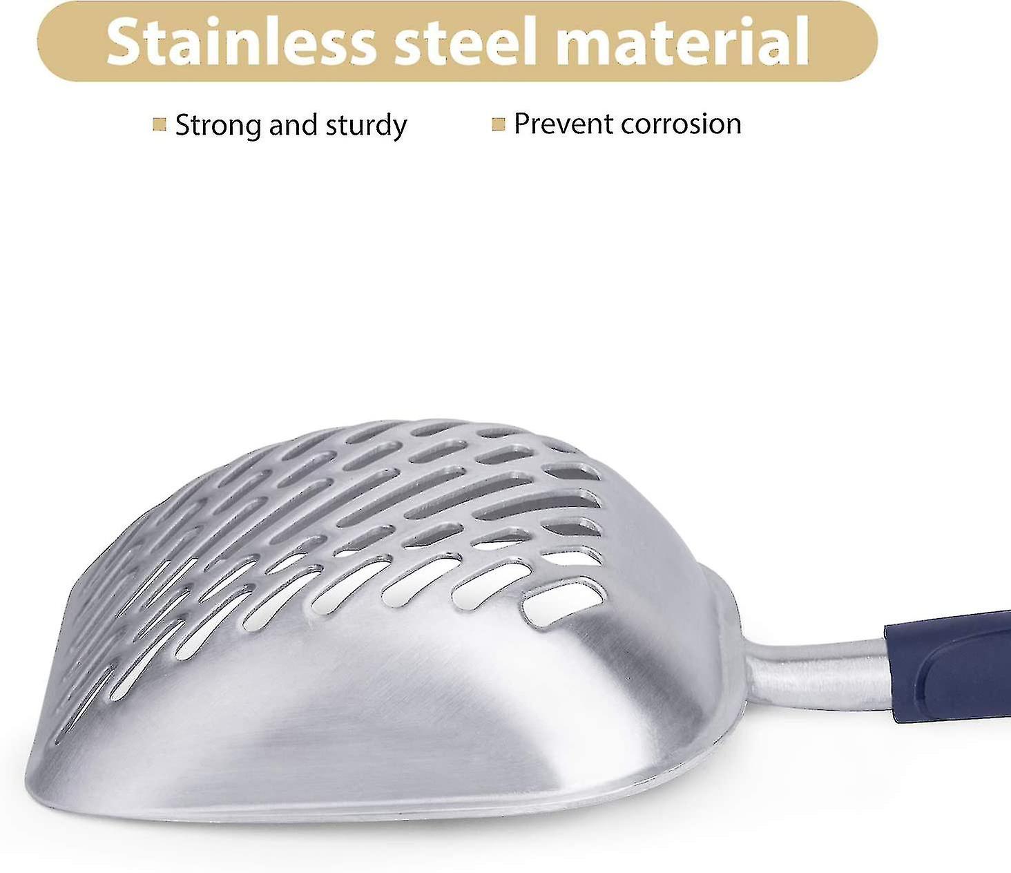 Cat Litter Scooper, Durable Metal Litter Scoop, Blue Handle Large Cat ...