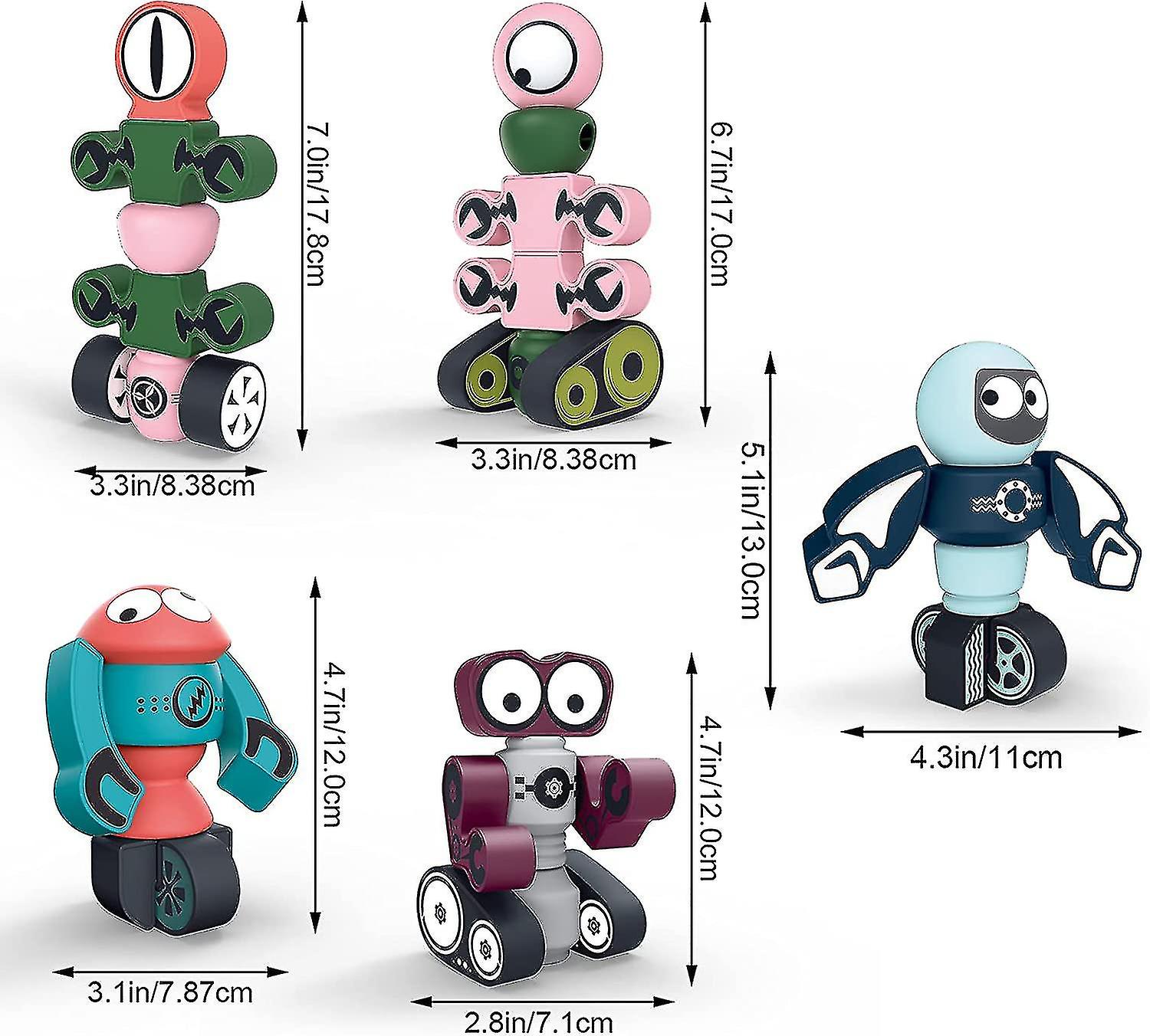 Magnetic Robots, 35pcs Magnet Blocks Set For Kids With Storage Box ...