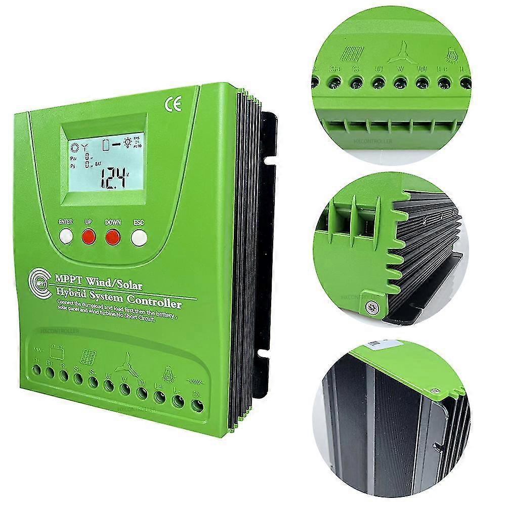 12V 24V 48V 2000W 2800W MPPT Hybrid Wind Solar Charge Controller Regulator Built In Bluetooth ...