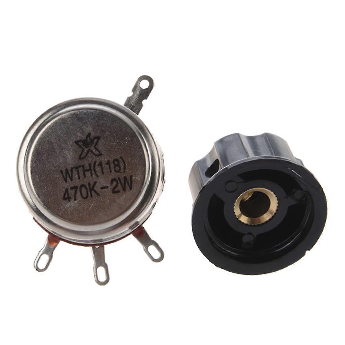 Replacement 6mm Shaft Dia 470K Ohm 2W Pots Potentiometer w Knob | Fruugo UK