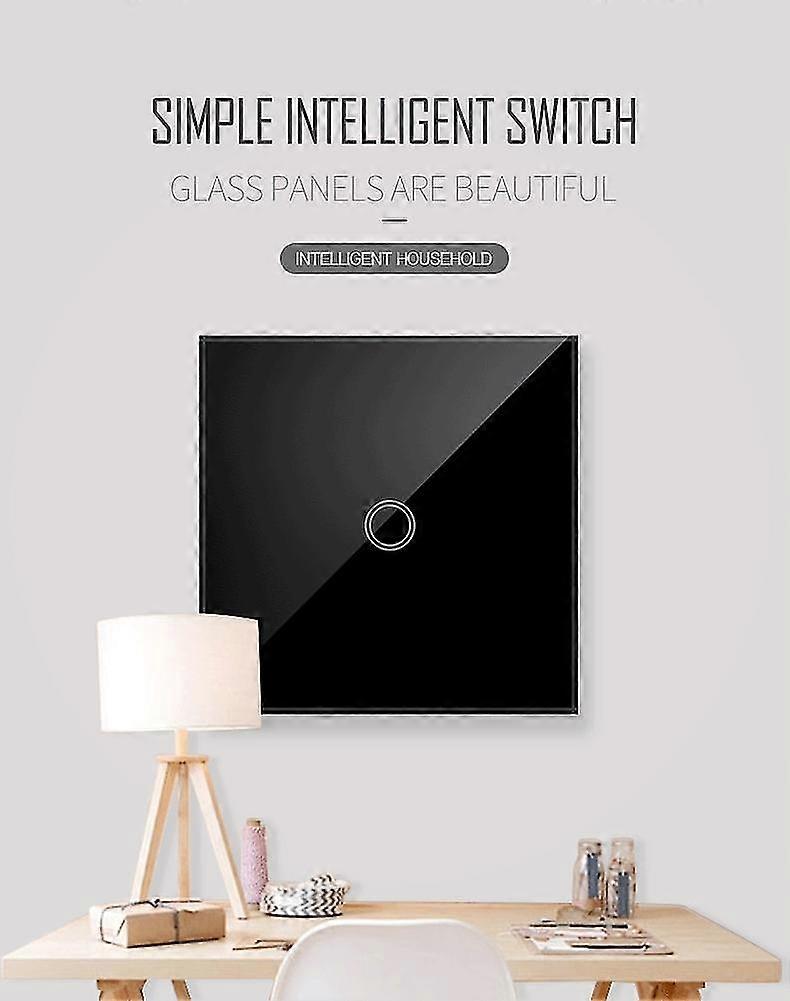 Eu Touch Switch Ac100 240v Tempered Black White Crystal Glass Panel ...
