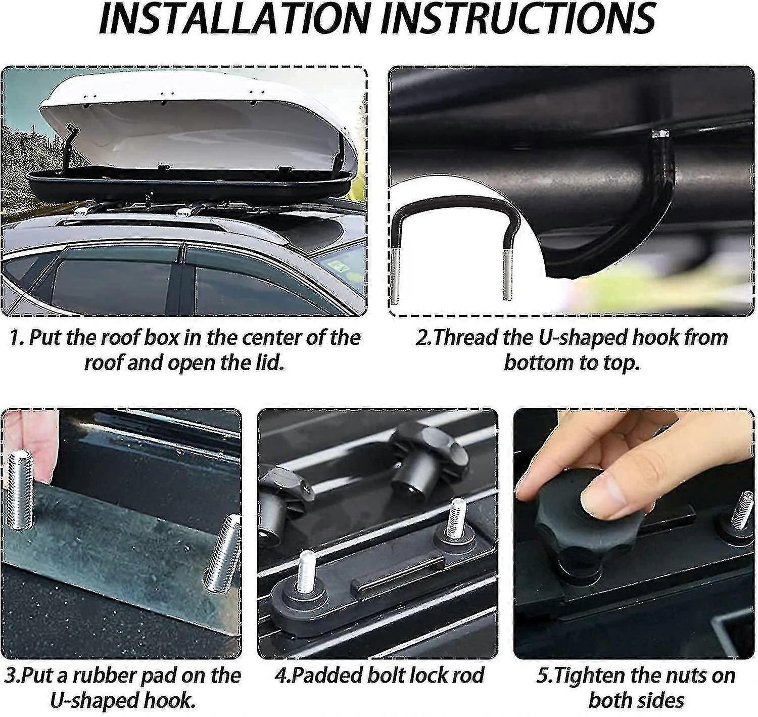 4 Pcs Roof Box Mounting U Bracket Car Van Mounting Fitting Kit ...