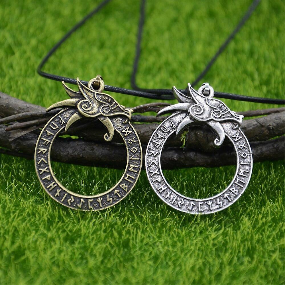 Runic Runes Amulet Gothic Accessories Ouroboros Norse Dragon Goth ...