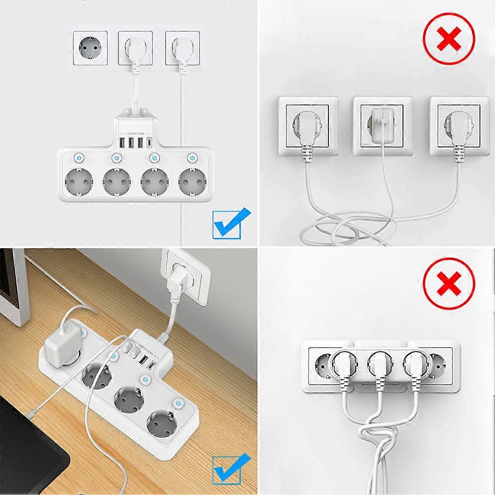 Charge Multiple Devices Simultaneously 4 Way Power Strip with ...