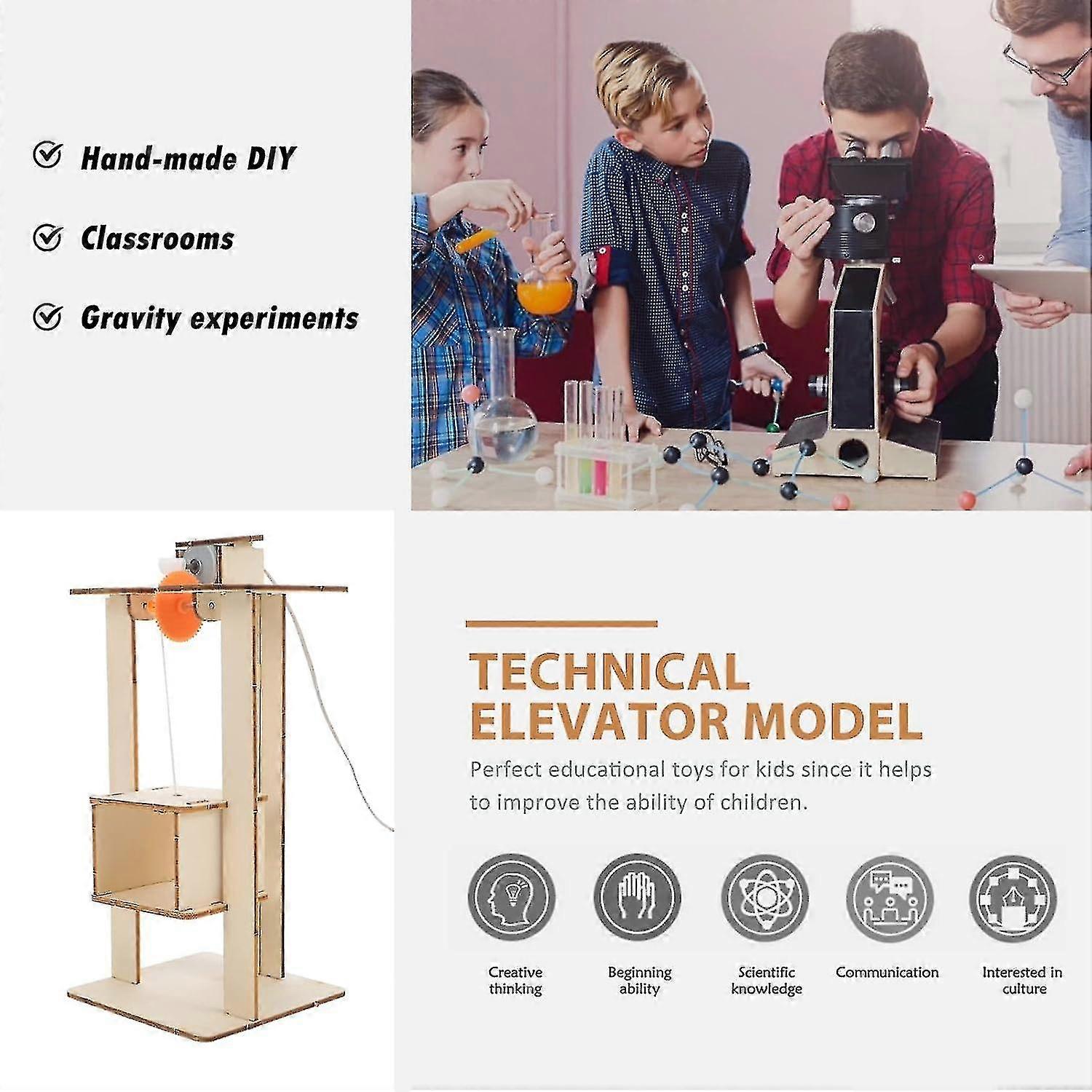 Wooden Elevator Kids Elevator Toy: DIY Elevator Set Lifts Elevator ...
